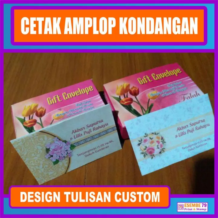 Cetak Amplop Nama Alamat Tulisan Custom Motif Random | Lazada Indonesia
