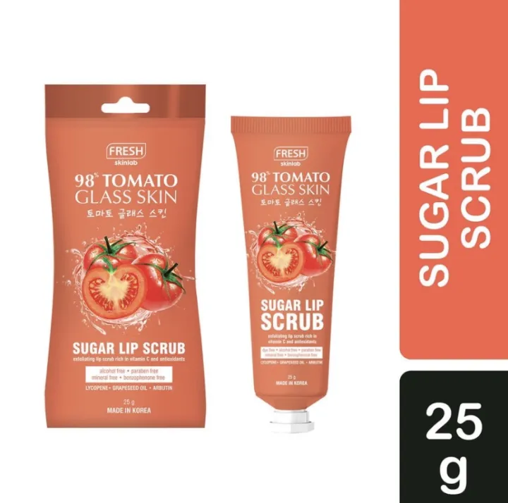 Fresh Skinlab 98% Tomato Glass Skin Sugar Lip Scrub smooth lips korean ...