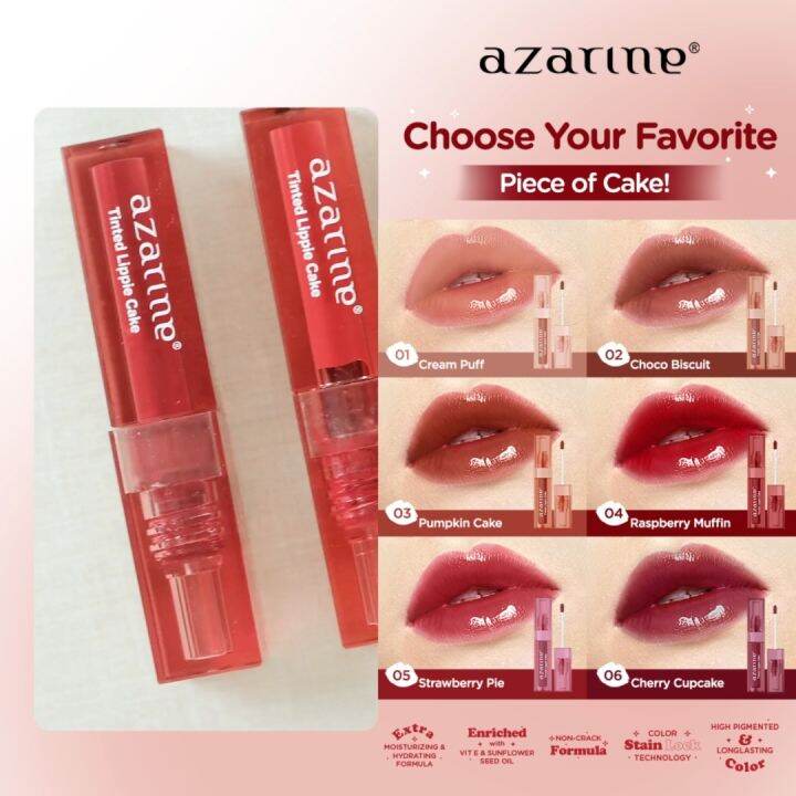 Azarine x Red Velvet Tinted Lippie Cake Lip Tint 2.9ml Azarine Makeup ...