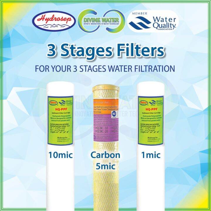 SLIM 20 inches Filter Replacement for 3-Stages Filter Housing Set ...