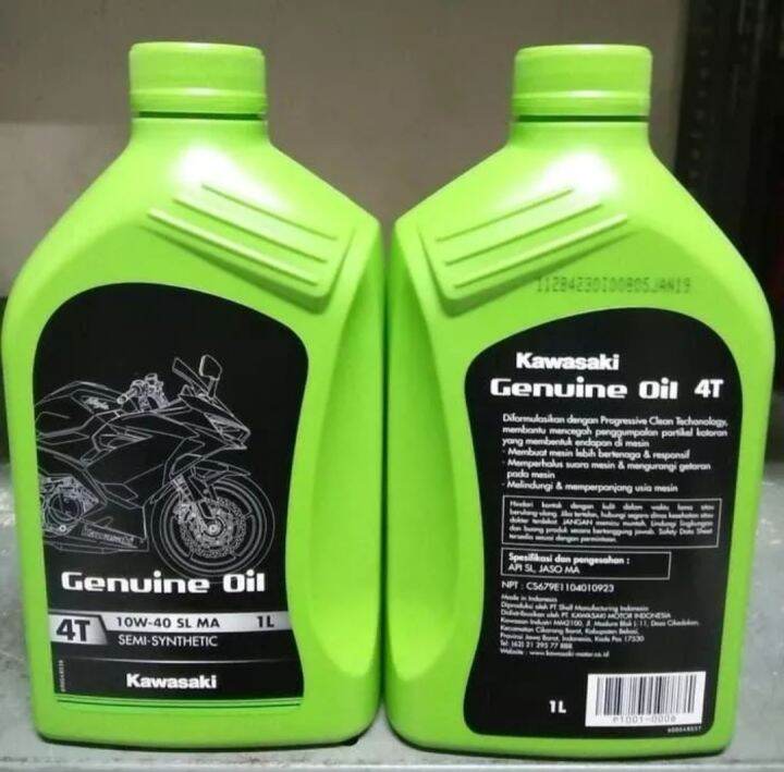 OLI MESIN MOTOR KAWASAKI GENUINE OIL SEMI SYNTHETIC 10W40 1L API SL ...