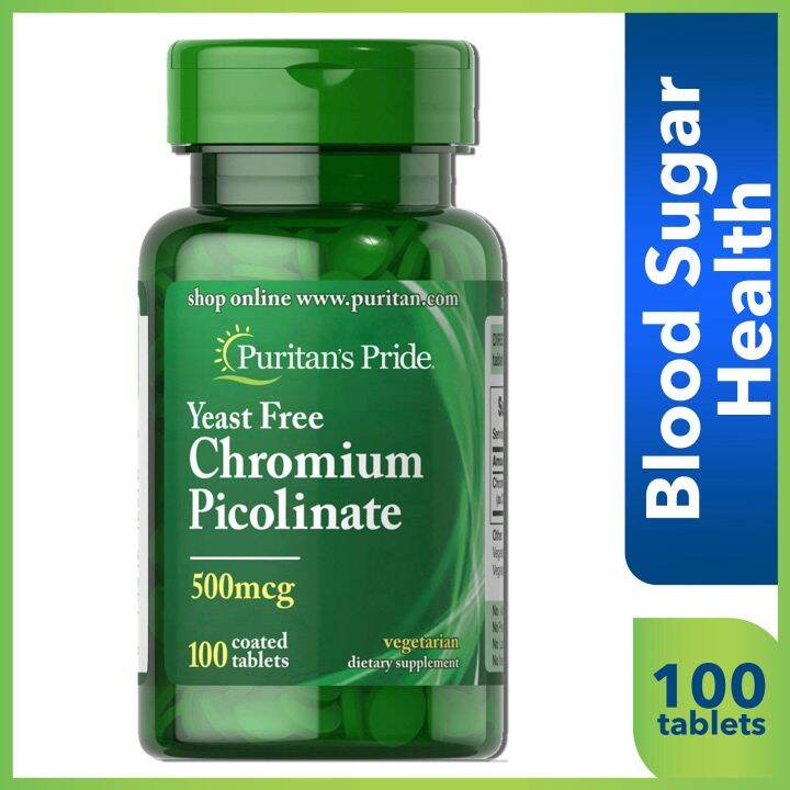 PURITANS PRIDE Chromium Picolinate 500 mcg 100 Tablets | Lazada PH