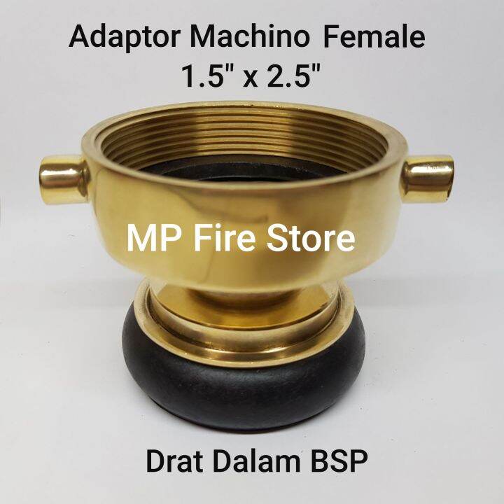 ADAPTOR PEMADAM MACHINO FEMALE 1.5 in x 2.5 in DRAT DALAM BSP KUNINGAN ...