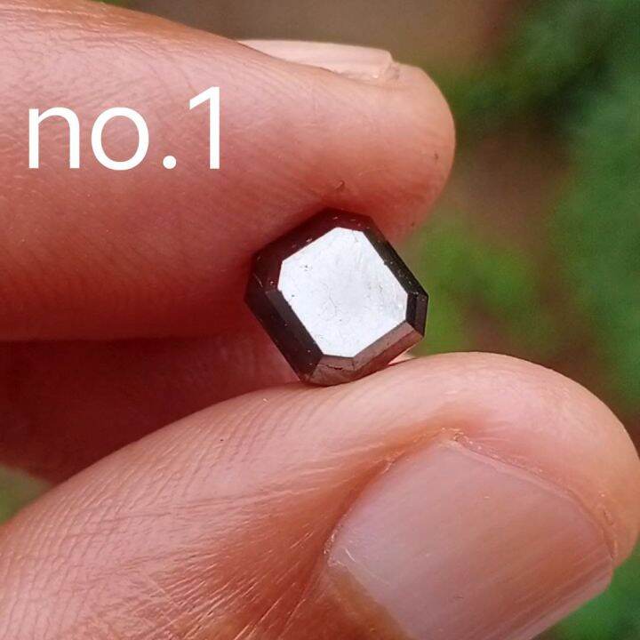 Natural black diamond - berlian hitam asli Eropa emerald cut (bentuk ...