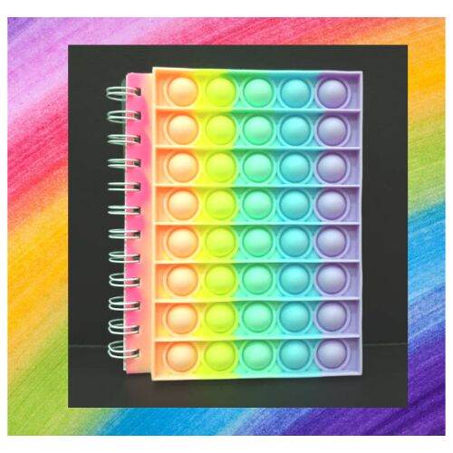 Colourful Popular Pop It NoteBook Silicone Bubble Pop It Release Stress ...