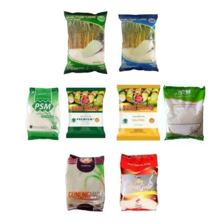 Gula Kemasan 1kg All Varian | ROSE BRAND | GMP | PSM | KTM | RAJA GULA ...