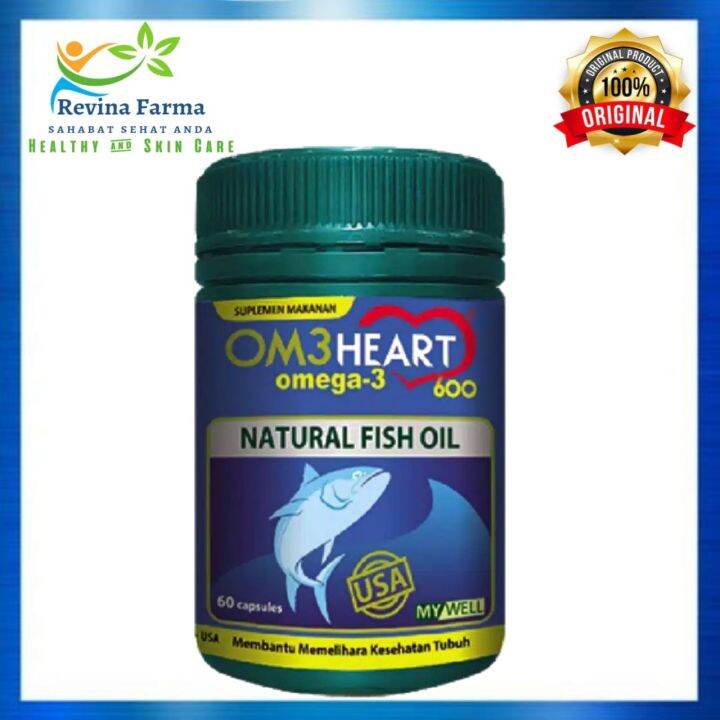 Om3heart Omega 3 fish Oil isi 60 Softgel omeheart vitamin untuk jantung ...