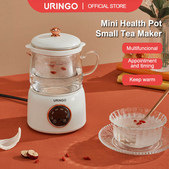 URINGO Multifunctional 8 Smart Menu Stewing And Warming Glass Tea Pot Electric Kettle 450ml ...