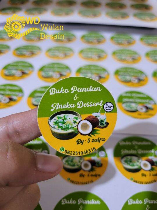 Jasa Desain & Cetak Stiker Label Khusus Buko Pandan Ukuran 4cm Kiss ...