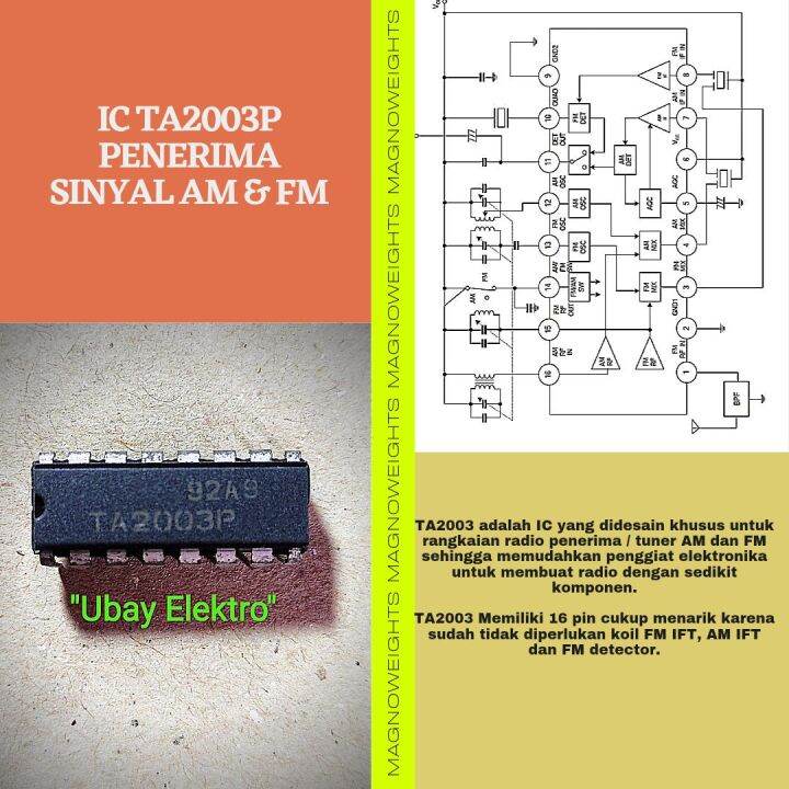 IC TA2003P IC penerima tuner radio AM atau FM | Lazada Indonesia