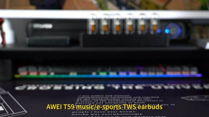 Awei T59 หูฟังไร้สายบลูทูธ บลูทูธ 5.3 กันน้ำ IPX4 หูฟังเกมมิ่ง ชุดหูฟังเครื่องกลโลหะผสมสังกะสี ...