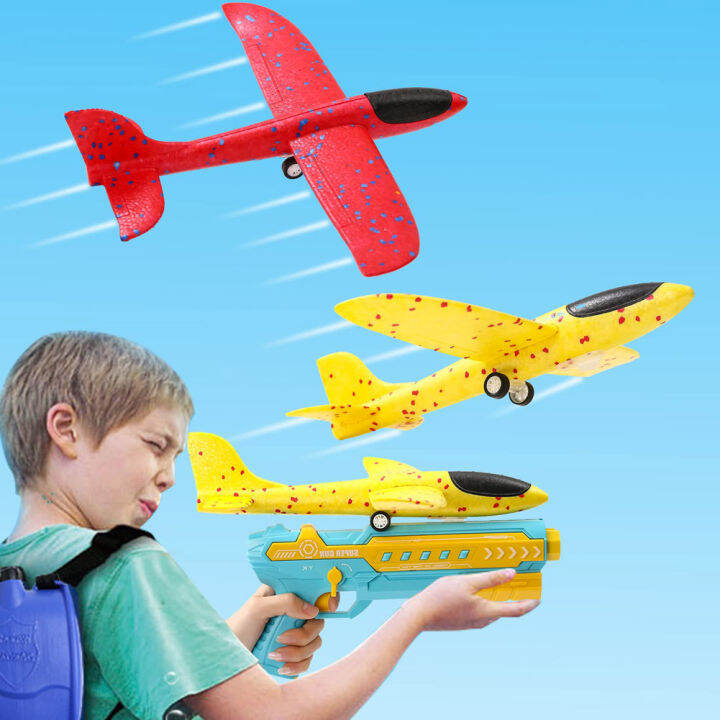Foam Plane Launcher Airplanes Glider Hand Throw Catapult Plane Toy for ...