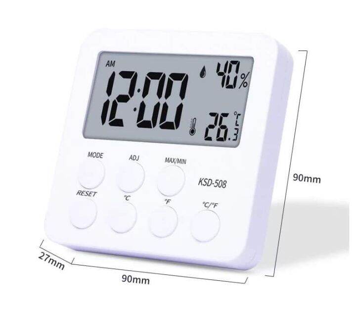 LCD Electronic digital Alarm Clock with thermometer and hygrometer WJ ...