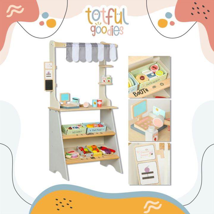 Kids Wooden CONVENIENCE STORE Fruit Supermarket Grocery Stand Booth ...