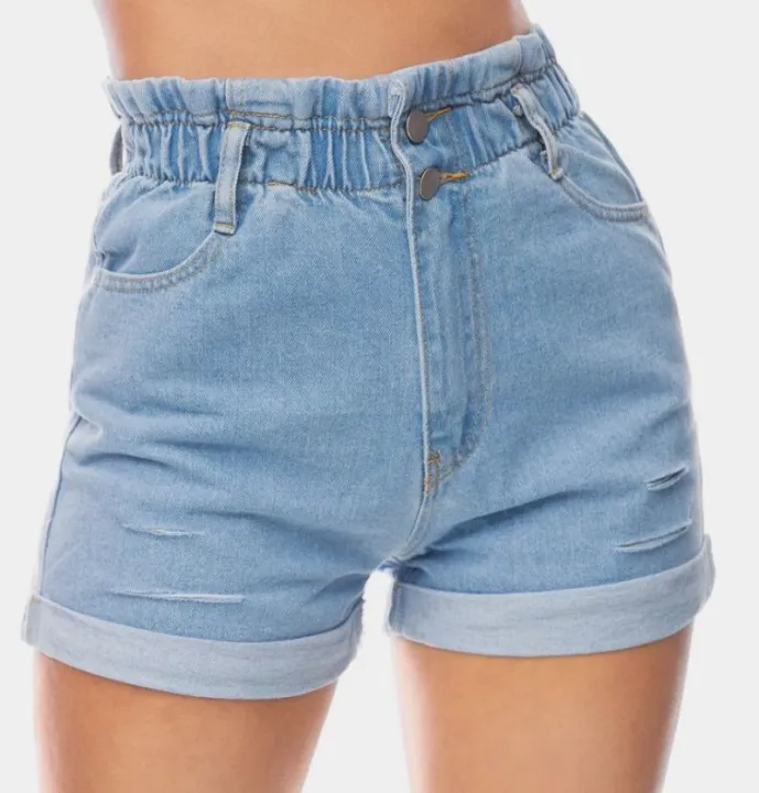 Garterized Denim Short with Button (Random Design) | Lazada PH