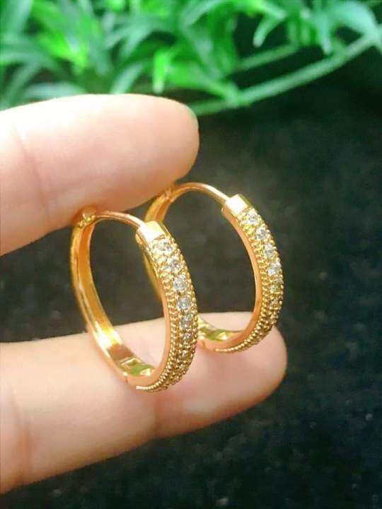 (251) 10k gold loop earrings for daily use not faded | Lazada PH