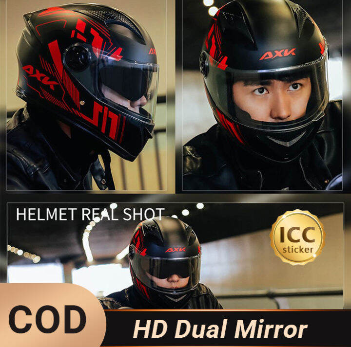 AXK Helmet motorcycle full face With ICC sticker road helmet HD anti-fog helmet | Lazada PH
