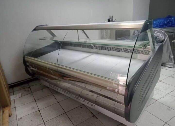 Brand new heavy duty 1.5meter commercial curved glass display counter ...
