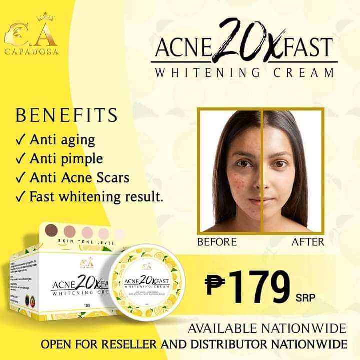 CAPADOSA ACNE 20X FAST WHITENING CREAM | Lazada PH