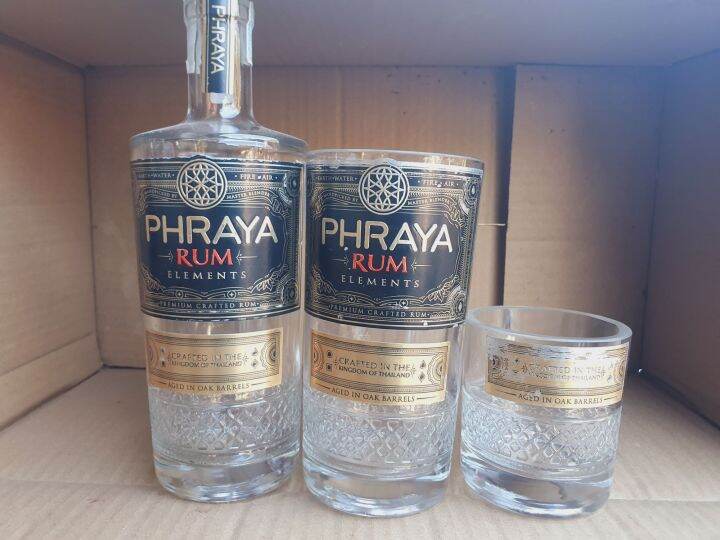 แก้วตัดจากขวดเหล้า PHRAYA RUM | Lazada.co.th