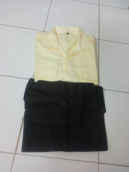 Seragam pdl satpam baru Baju seragam pdl satpam krem | Lazada Indonesia