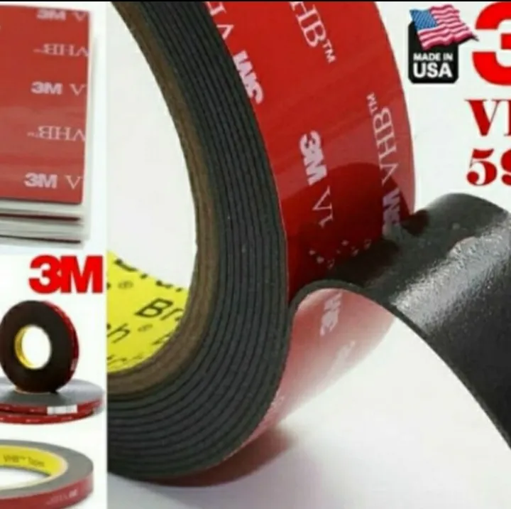 Double Tape Black 3M- Double Tape Hitam 24mmx4,5 Meter-Double Tape Super Kuat super Lengket ...