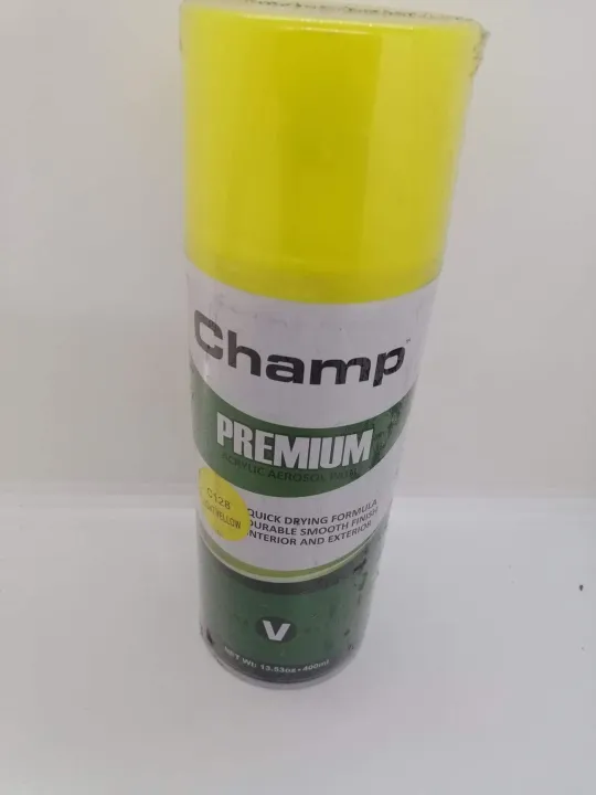 CHAMP PREMIUM ACRYLIC AEROSOL PAINT C128 LIGHT YELLOW | Lazada PH