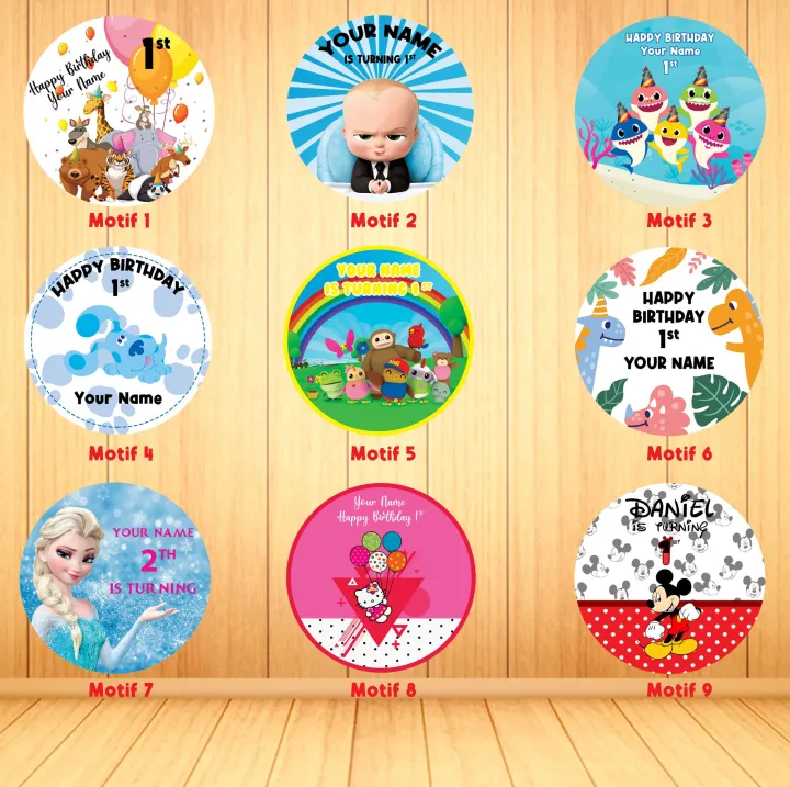 Sticker Bento Birthday Custom/Sticker Ulang Tahun Anak Karakter Pakai ...