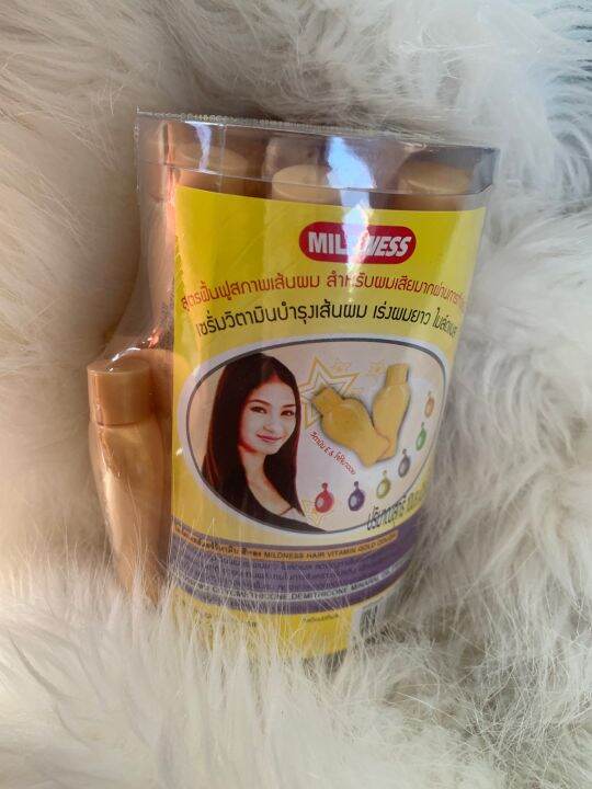 วิตามินปลาใส่ผมไมล์ดเนส (mildness) สีทอง สูตรฟื้นฟูสภาพเส้นผม สำหรับผม ...