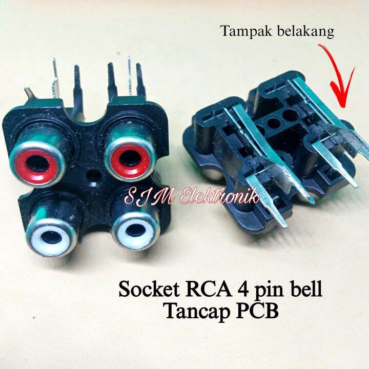 SOCKET RCA 4 PIN BELL TANCAP PCB Socket Rca 4pin | Lazada Indonesia