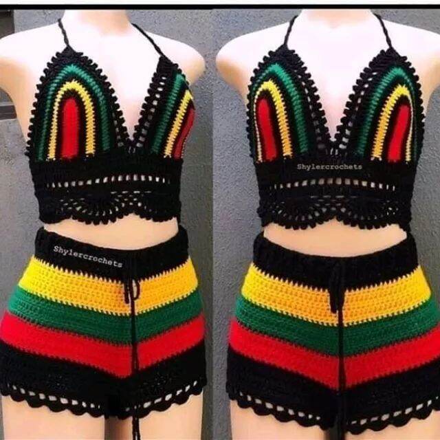 RASTA TOP AND SHORT CROCHET | Lazada PH