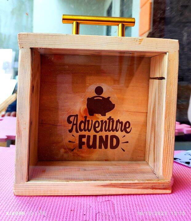 Glass wooden Alkansya with handle | Lazada PH