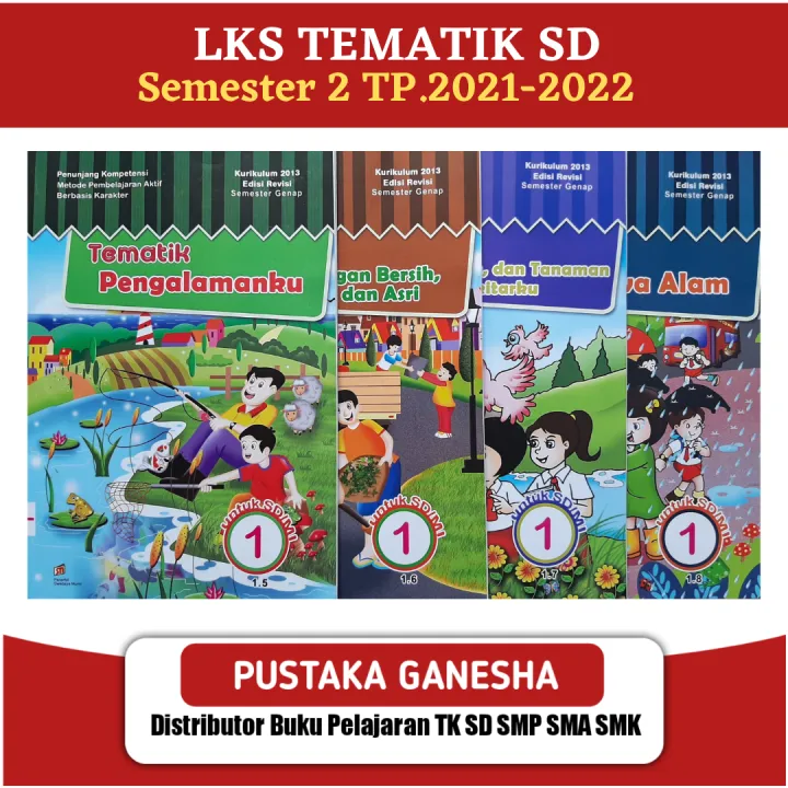 Buku LKS SD kelas 1 Semester 2 Tema 5 6 7 8 Kurikulum 2013 | Lazada ...