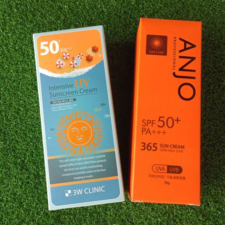 ANJO SUNCREAM SPF50 / 3W CLINIC SUNBLOCK SPF50 | Lazada