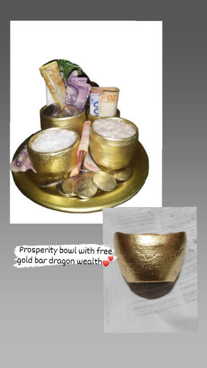 prosperity bowl gold 5in1 set with free prosperity gold bar newyear ...