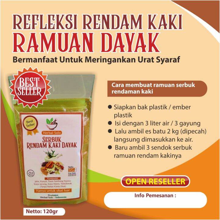 serbuk rendam kaki Dayak tradisional refleksi rendam kaki isi 60 g ...