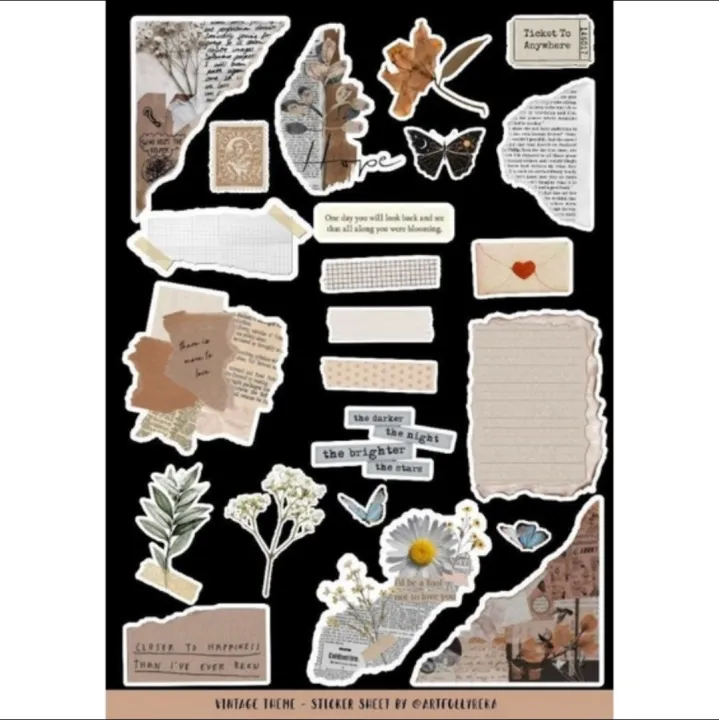 (10x15cm)kpop sticker stiker vintage estetik jurnalis jurnal scrapbook ...