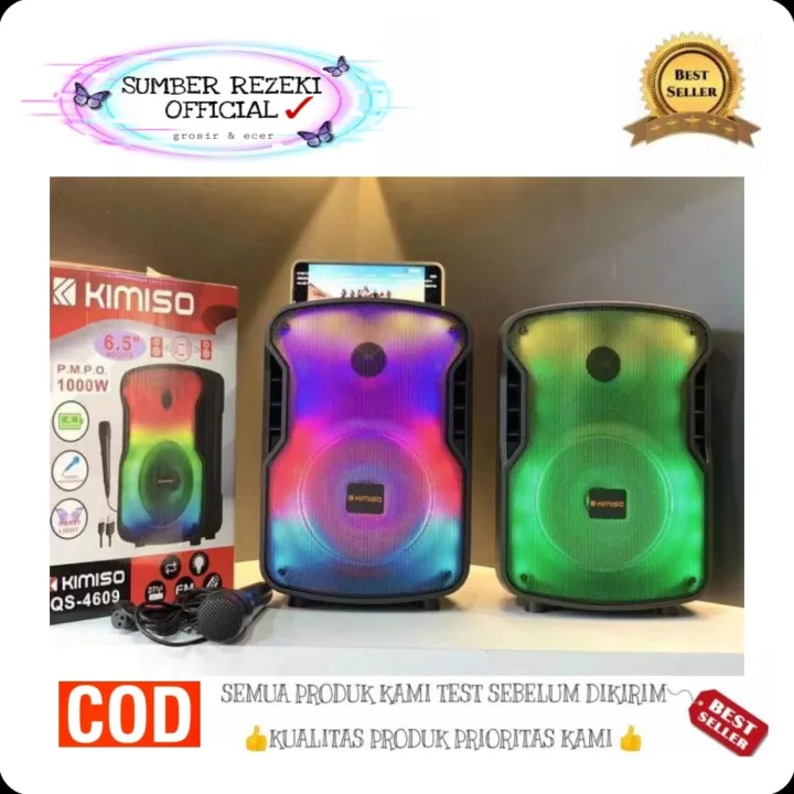 SR - Speaker Bluetooth free mic Kimiso 6.5 inch speaker kimiso QS 4609 ...