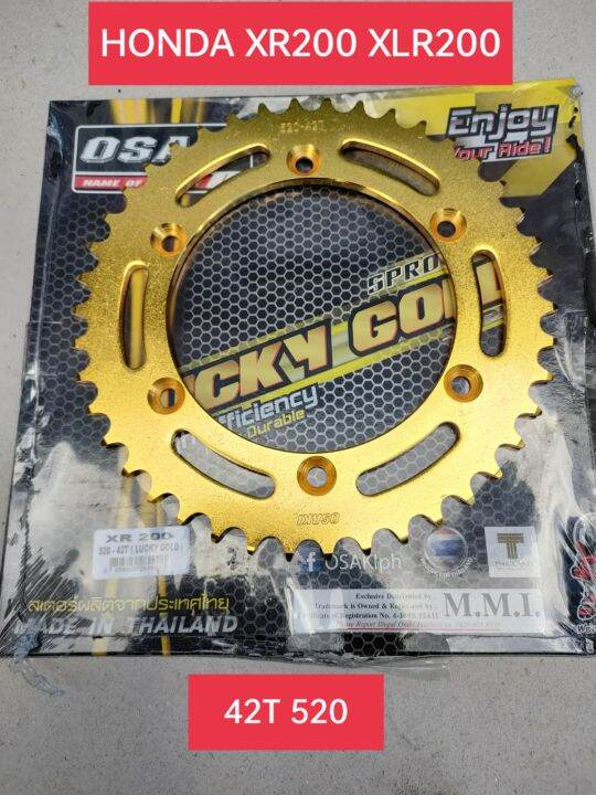 HONDA XR200 XLR200 REAR SPROCKET GOLD(42T 520) THAILAND MADE | Lazada PH