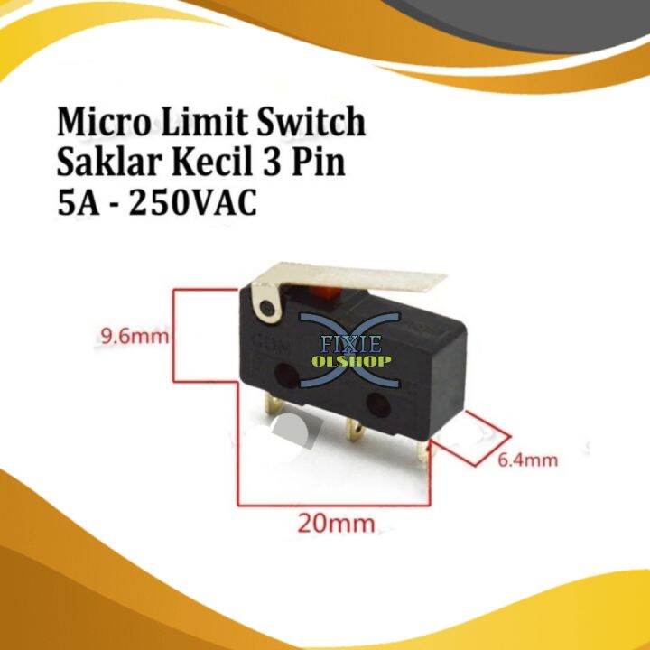 micro limit switch saklar kecil mini on off no nc 3 pin gagang 5A 250V | Lazada Indonesia
