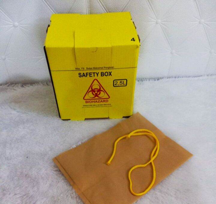 Safety Box Medis 2.5 liter (cetak glossy Lengkap)/Tempat Sampah Medis ...