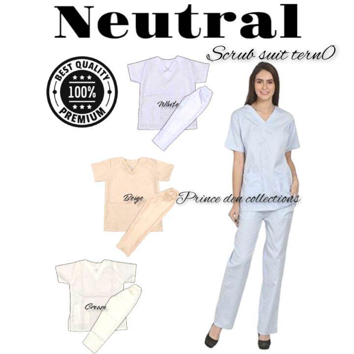 SCRUB SUIT//TERNO//UNISEX//NEUTRAL | Lazada PH