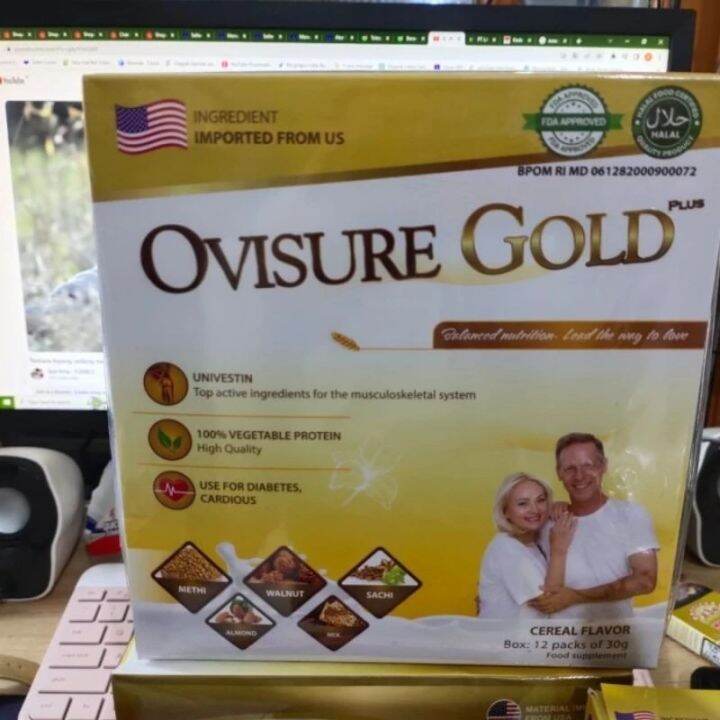 OVISURE GOLD 1 BOX ISI 12 SACHET SUSU UNTUK VITAMIN TULANG DAN SENDI ...