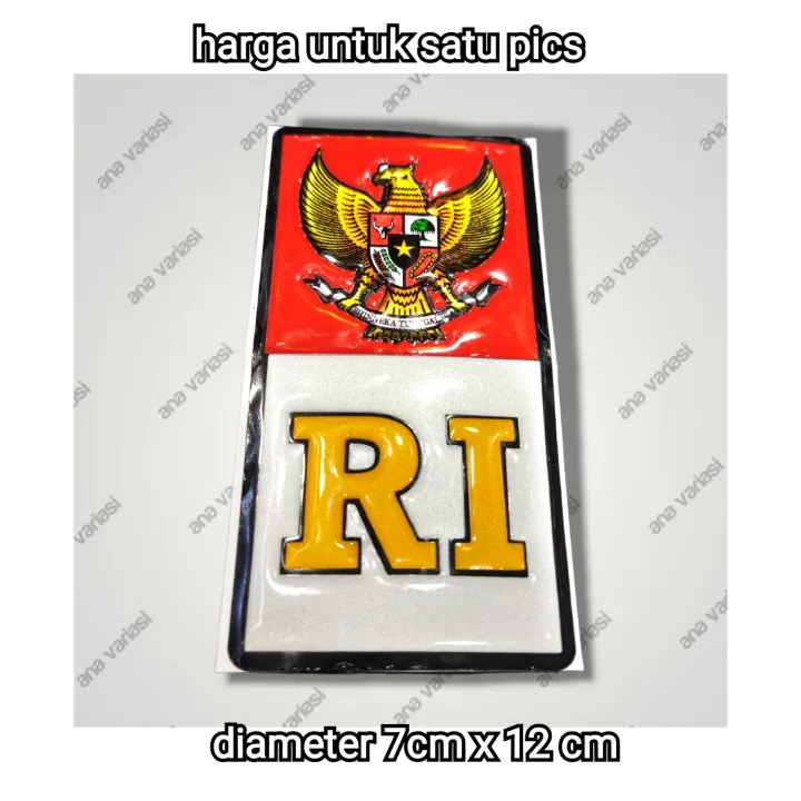 stiker timbul emblem RI stiker bendera merah putih emblem Garuda RI ...