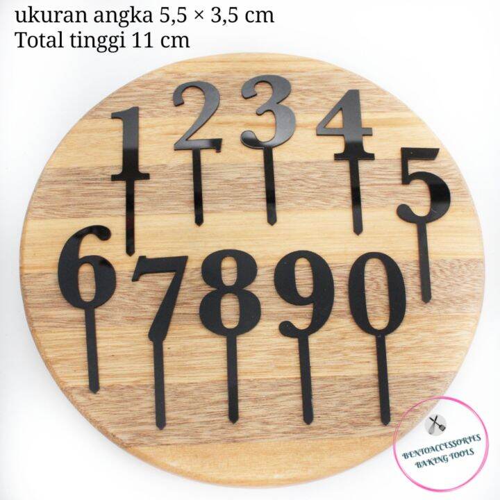 Cake topper angka black acrylic hiasan kue harga satuan | Lazada Indonesia