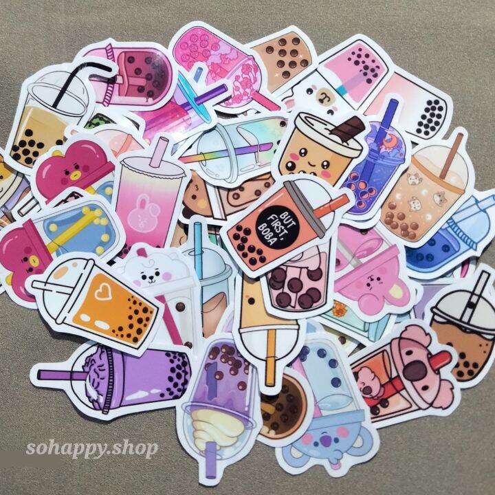 [22 pcs] Stiker boba mini stiker bubble stiker aesthetic stiker tumbler ...
