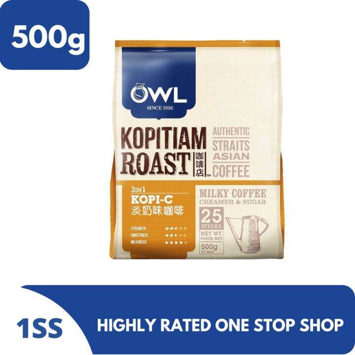 Owl Coffee Kopitiam Roast Kopi-C Milky Coffee 500g or 25 sticks | Lazada PH