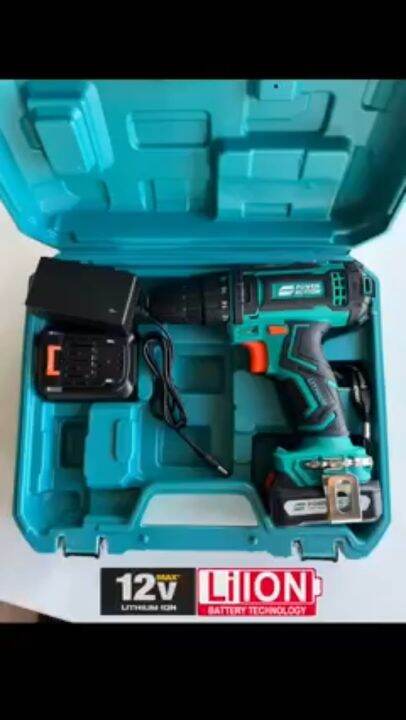 Power Action CD1200 Cordless Drill 12V WITH ( 2 BATTERY LI-ION) | Lazada