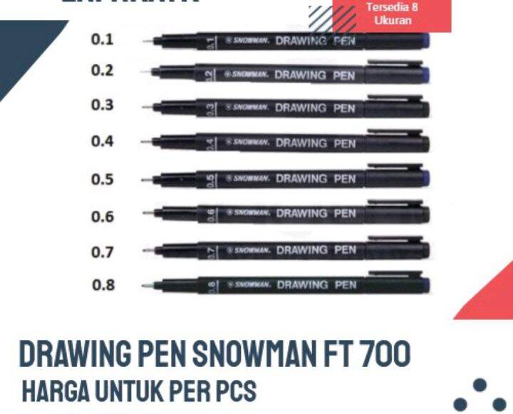 Drawing pen Snowman 0.1 , 0.2 , 0.3 , 0.4 , 0.5 , 0.6 , 0.7 , 0.8 mm harga 1 pcs | Lazada Indonesia
