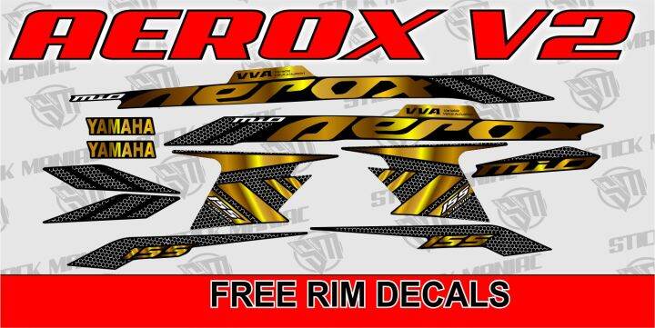 Yamaha aerox v2 decals sticker, free rim decals | Lazada PH
